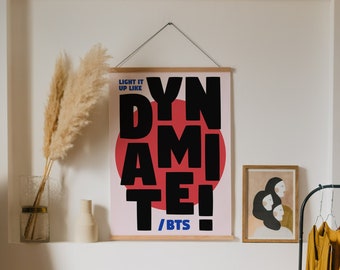 BTS Poster: Dynamite Multicolor 방탄소년단 Art Print K-pop | Etsy
