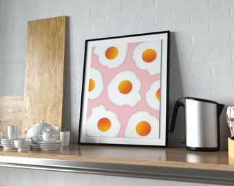 Beach Egg food Art Breakfast Wall Decor Art Print Surreal - Etsy