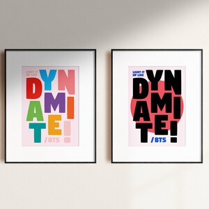 BTS Poster: Dynamite Multicolor, 방탄소년단 Art Print, K-pop Digital Wall ...