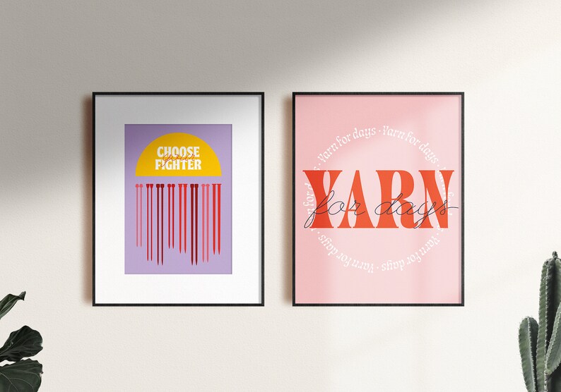Yarn for Days Knitting Poster, Embroidery Wall Art, Crochet Graphic ...