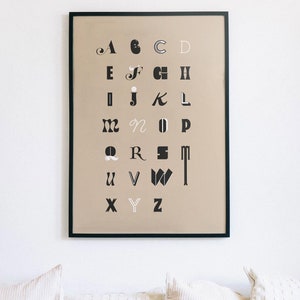 Alphabet Poster Set, Kids Room Typography Print (digital Download) - Etsy