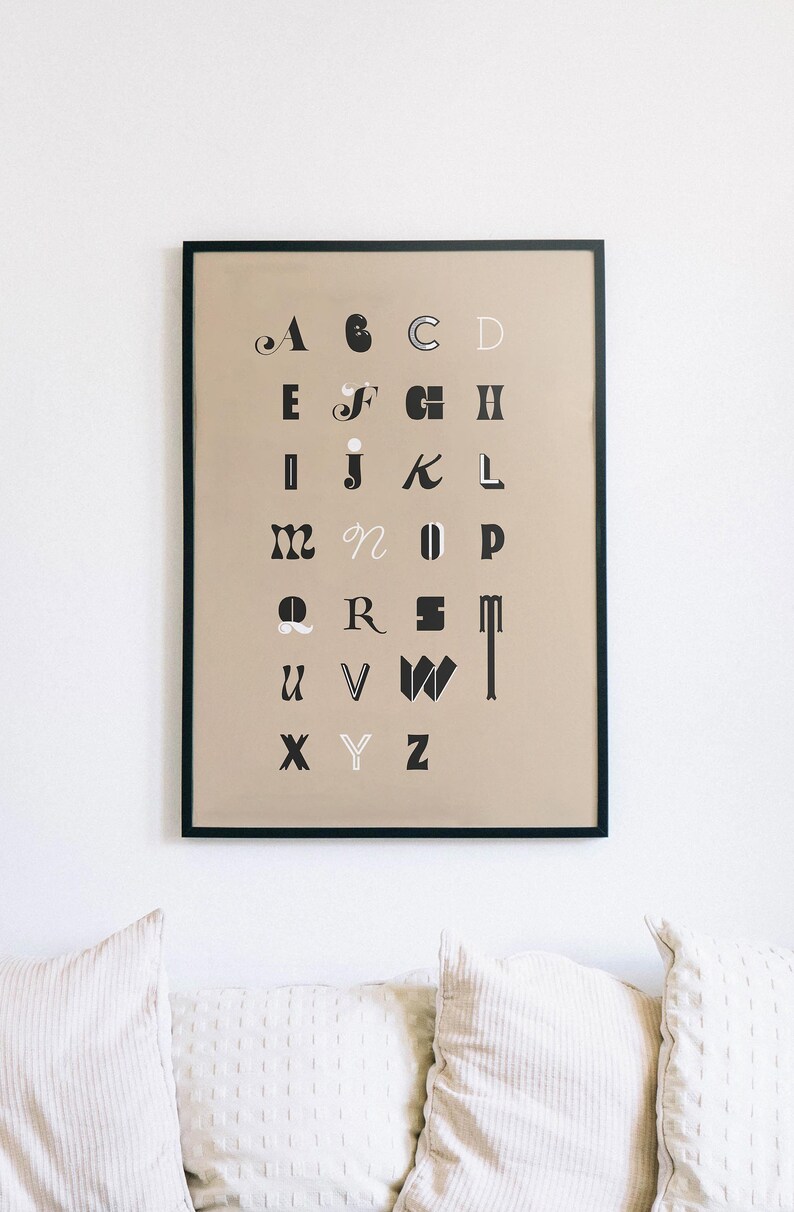 Alphabet Poster Set of Three Printable Letter Posters Kids | Etsy