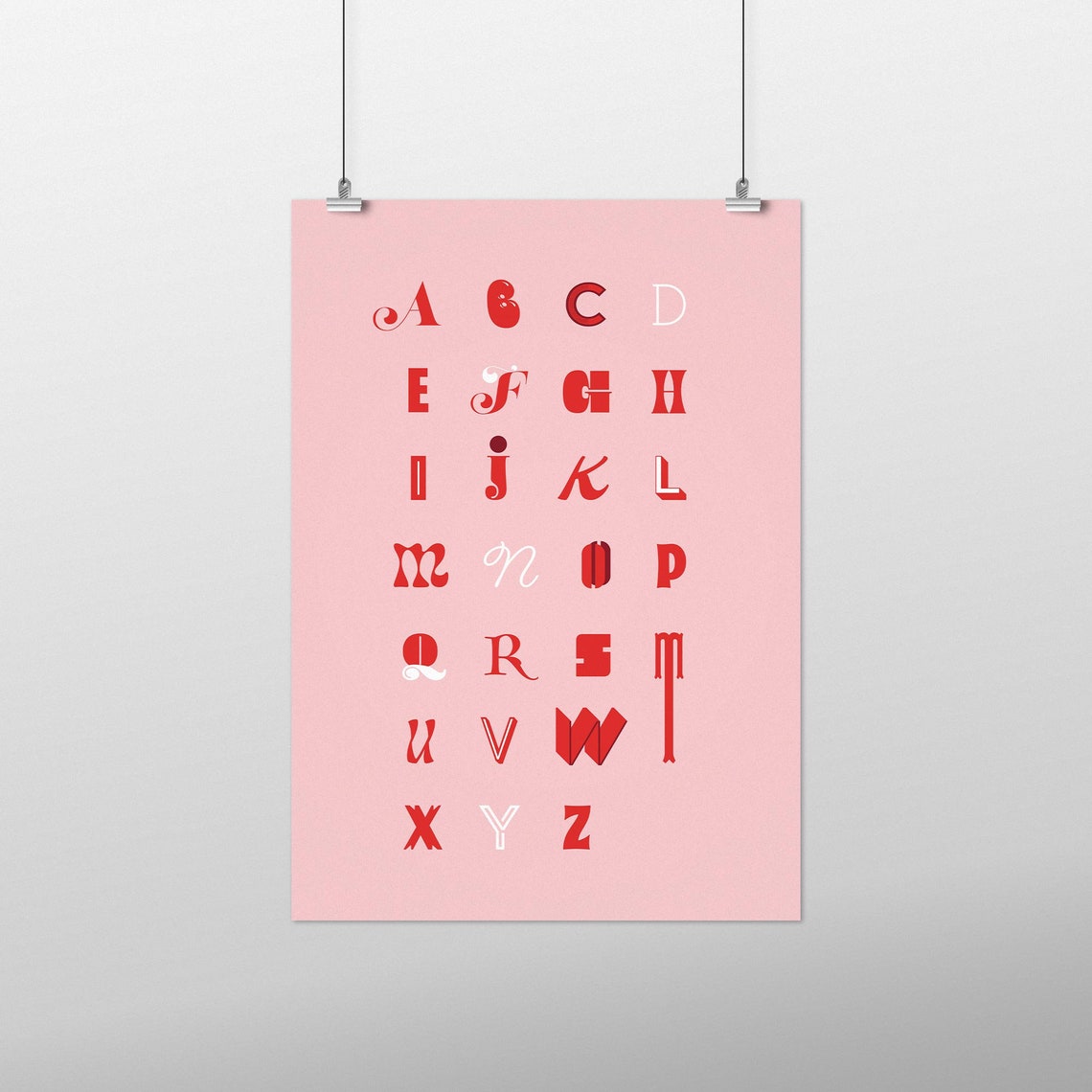 Alphabet Poster Set of Three Printable Letter Posters Kids - Etsy