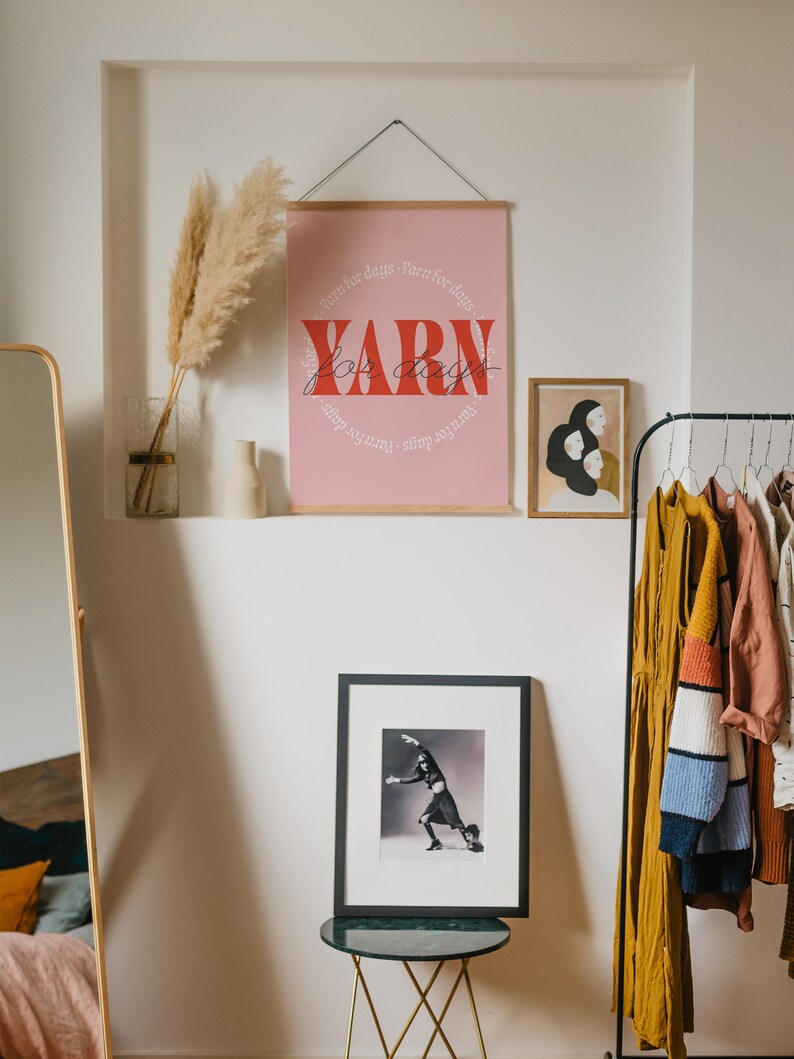 Yarn for Days Knitting Poster Embroidery Wall Art Crochet - Etsy