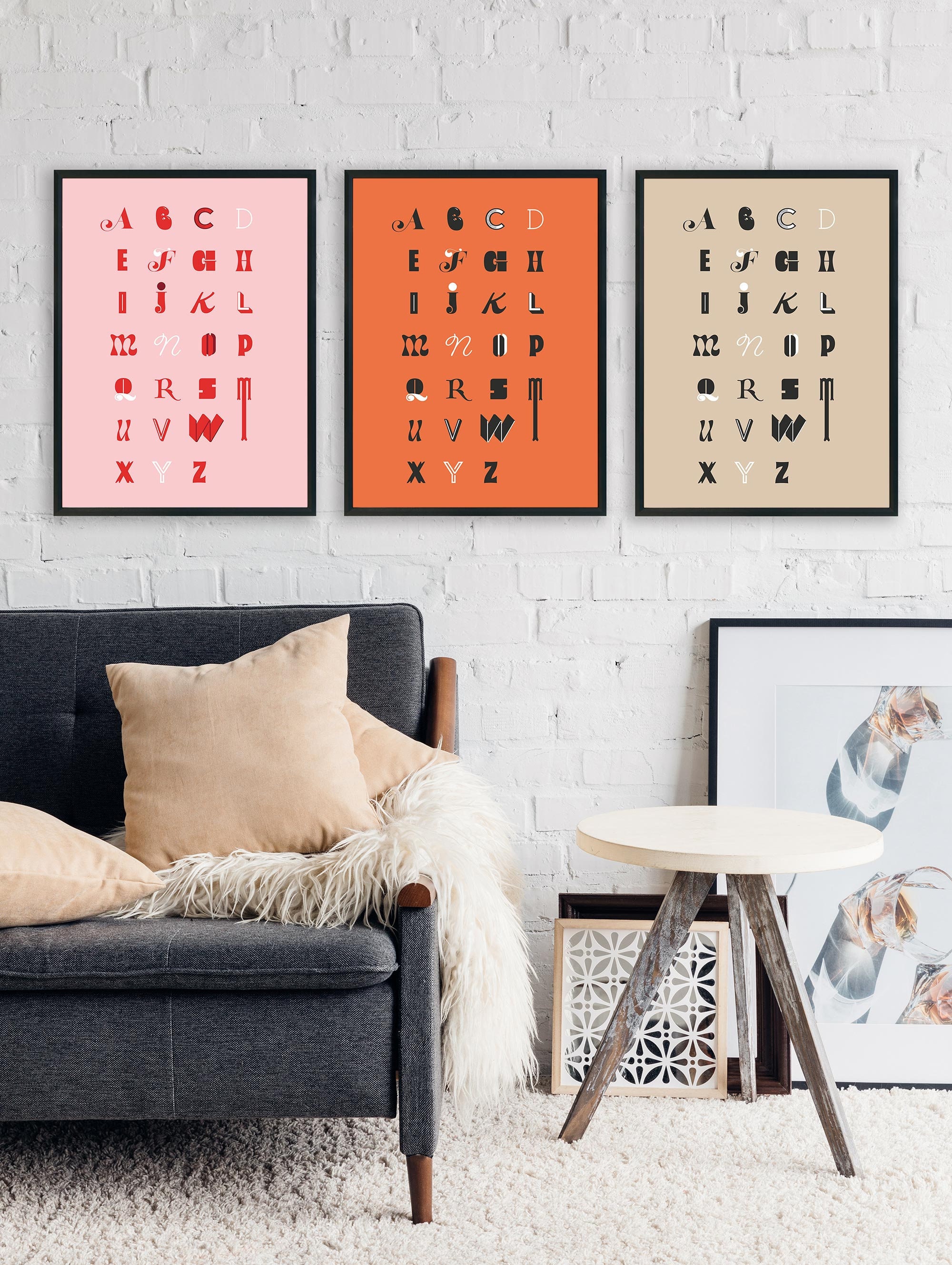 Alphabet Poster Set of Three Printable Letter Posters Kids | Etsy