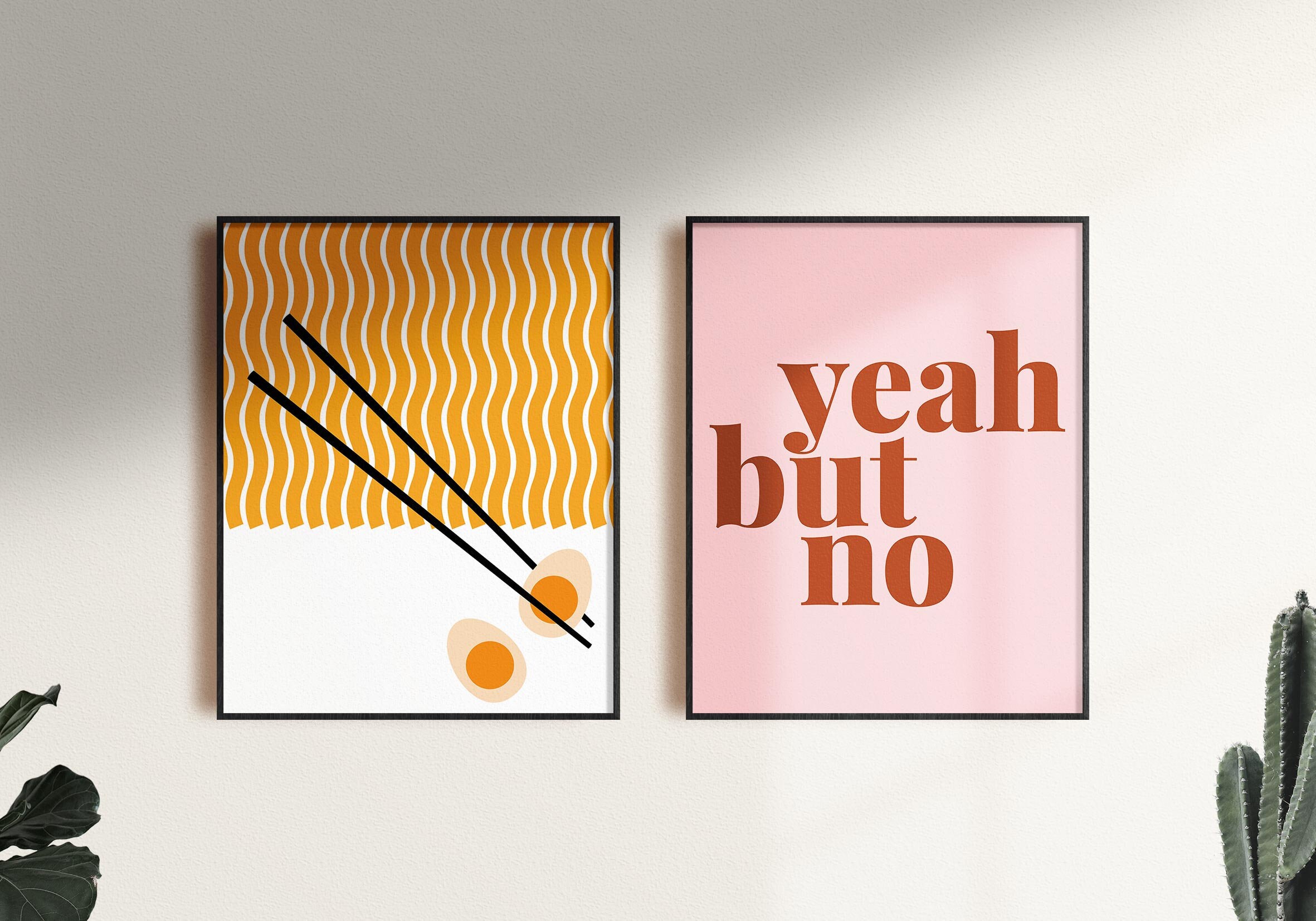 Yeah but No Graphic Poster Typography Print Pink and Blue - Etsy Australia