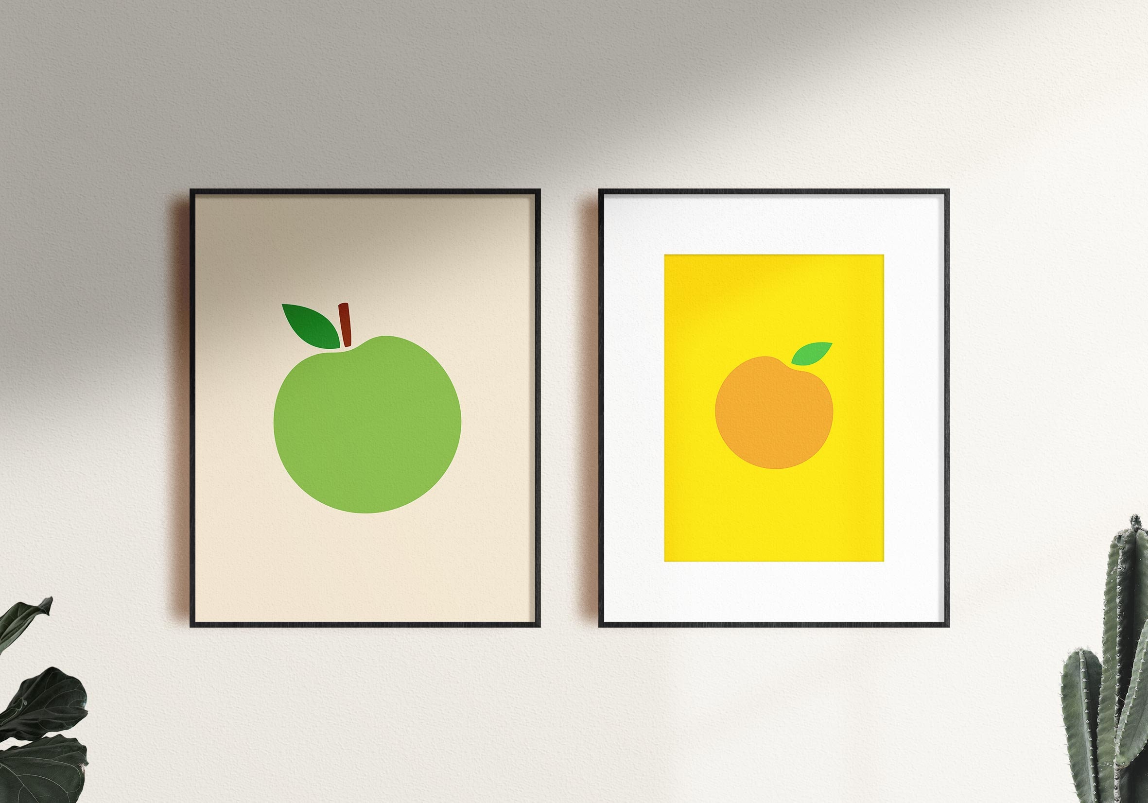 Green Apple Poster Fruit Wall Art Printable Kitchen Poster | Etsy