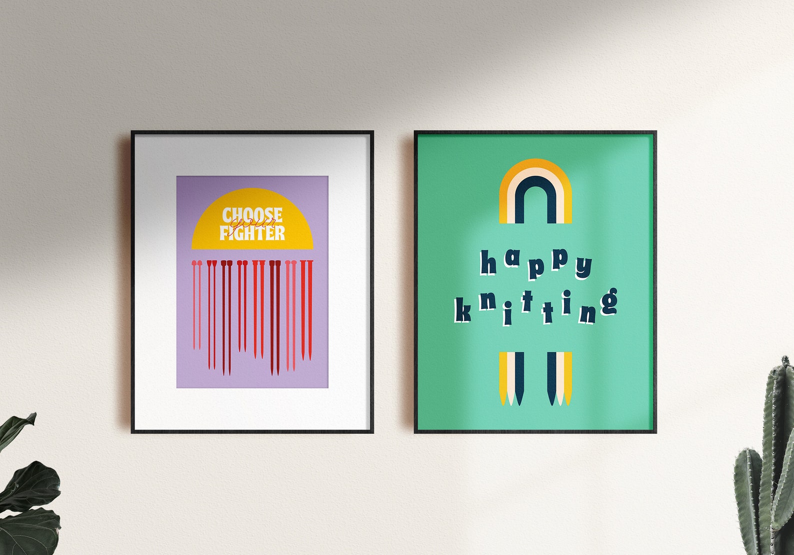 Knitting Needles Poster: Choose Your Fighter Embroidery Wall - Etsy