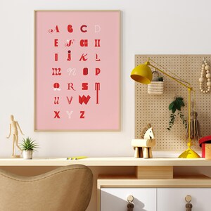 Alphabet Poster Set, Kids Room Typography Print (digital Download) - Etsy