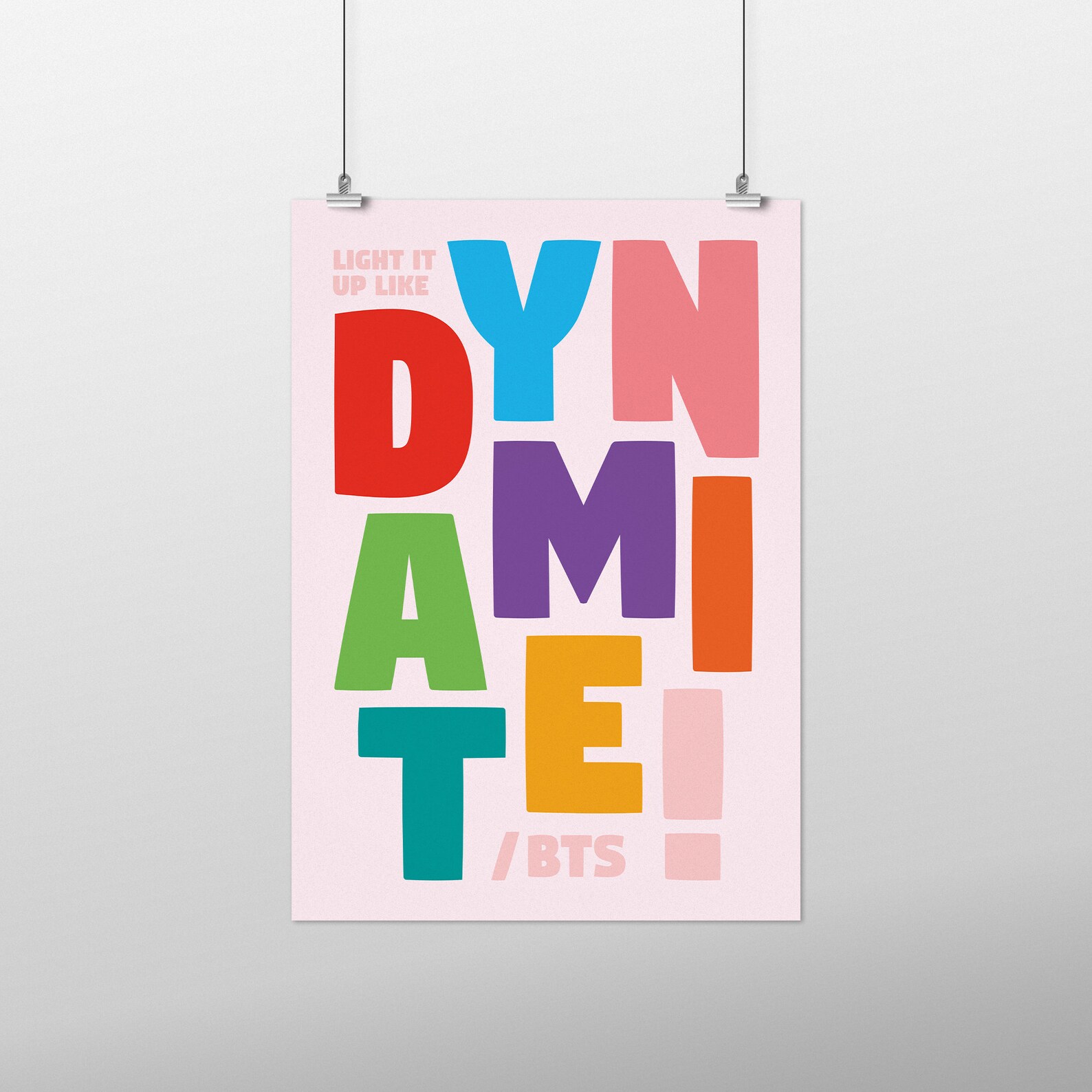 BTS Poster: Dynamite Multicolor 방탄소년단 Art Print K-pop | Etsy