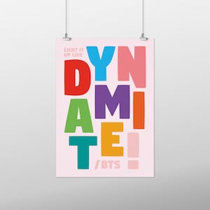 BTS Poster: Dynamite Multicolor, 방탄소년단 Art Print, K-pop Digital Wall ...