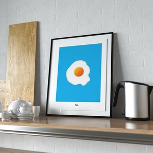 Fried Egg Poster, Minimalist Kitchen Art, Foodie Gift (digital Download ...