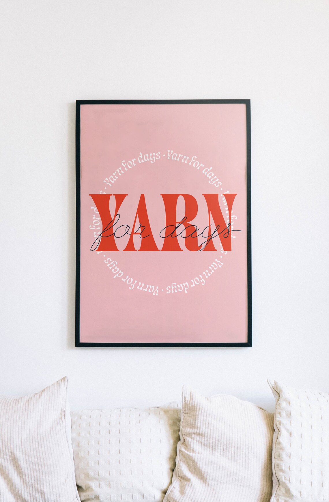Yarn for Days Knitting Poster Embroidery Wall Art Crochet | Etsy