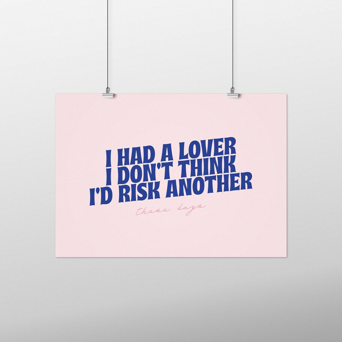 Nico Poster: These Days Set of Two Printable Pop Lyric - Etsy