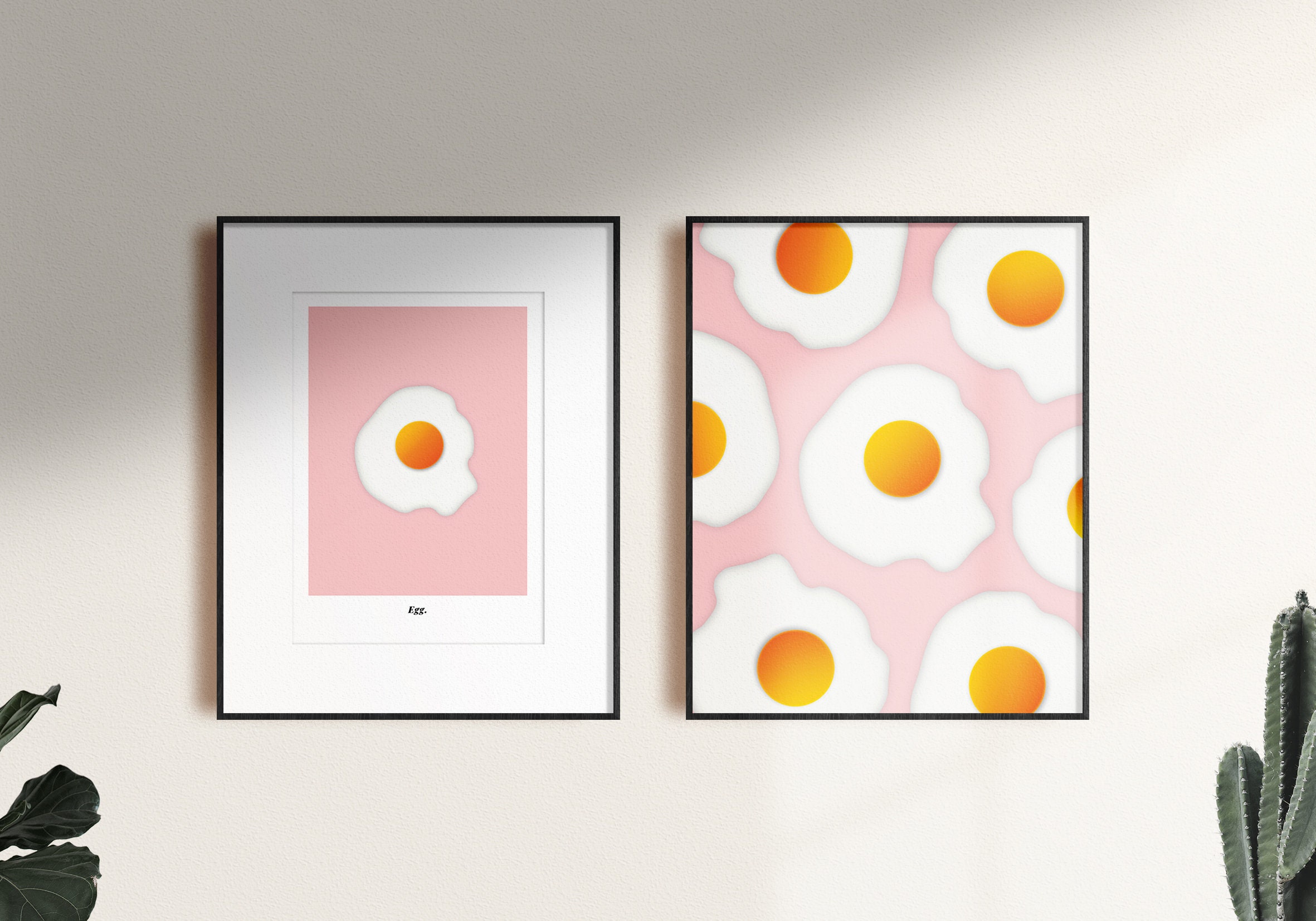 Fried Egg Poster, Pink Kitchen Wall Art (digital Download) - Etsy