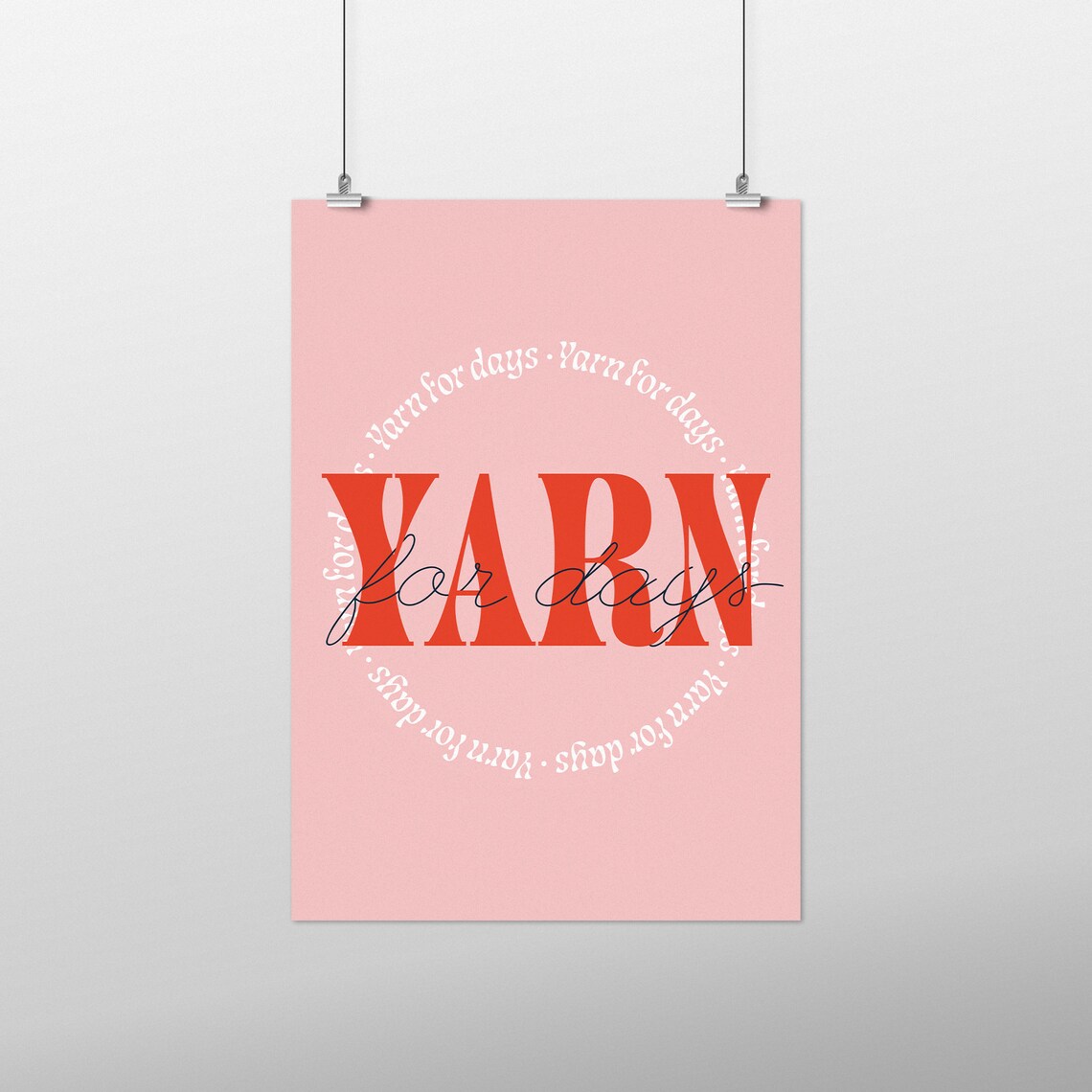 Yarn for Days Knitting Poster, Embroidery Wall Art, Crochet Graphic ...