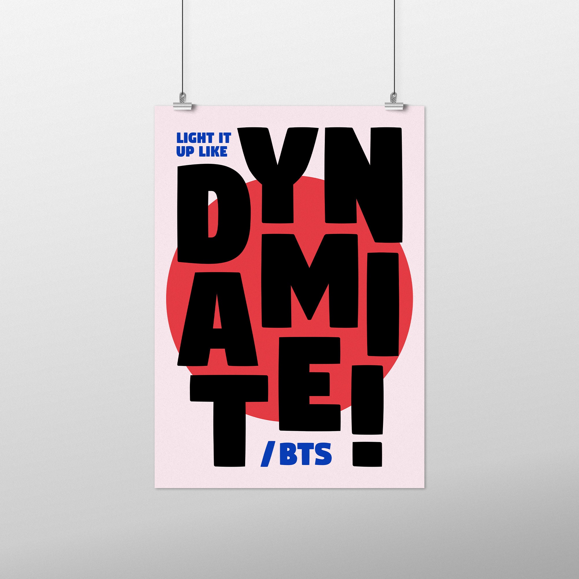 BTS Poster: Dynamite 방탄소년단 Art Print K-pop Digital Wall Art - Etsy