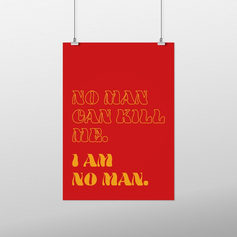Lord of the Rings Poster: "i Am No Man", Eowyn Quote Digital Print, the ...