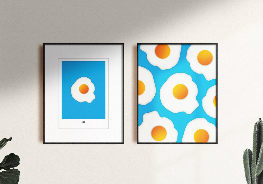 Fried Egg Poster, Minimalist Kitchen Art, Foodie Gift (digital Download ...