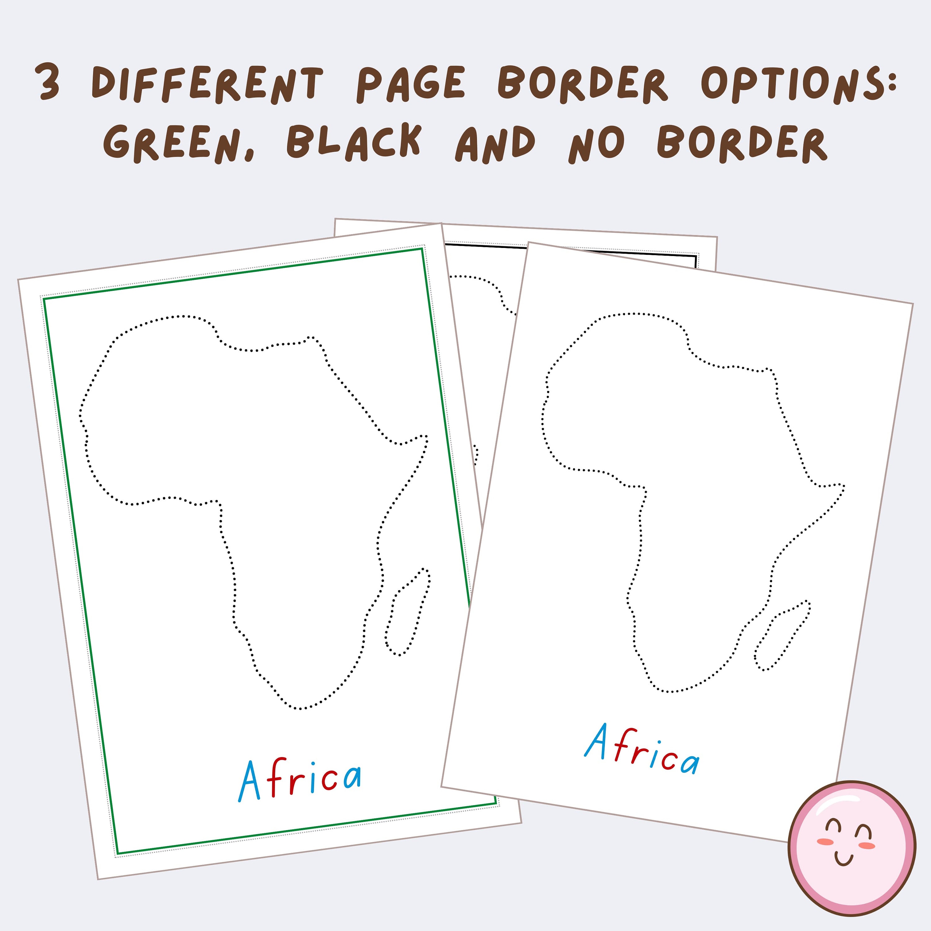Africa Continent Tracing Worksheets, Montessori Preschool Geography ...
