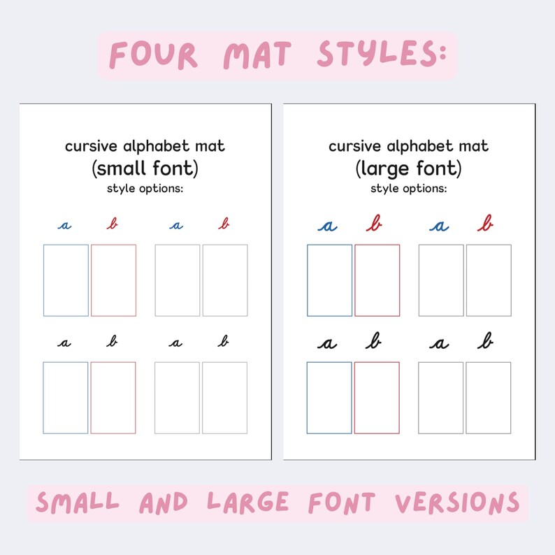 Printable Alphabet Mats, Cursive Font, Phonetic Objects to Alphabet ...