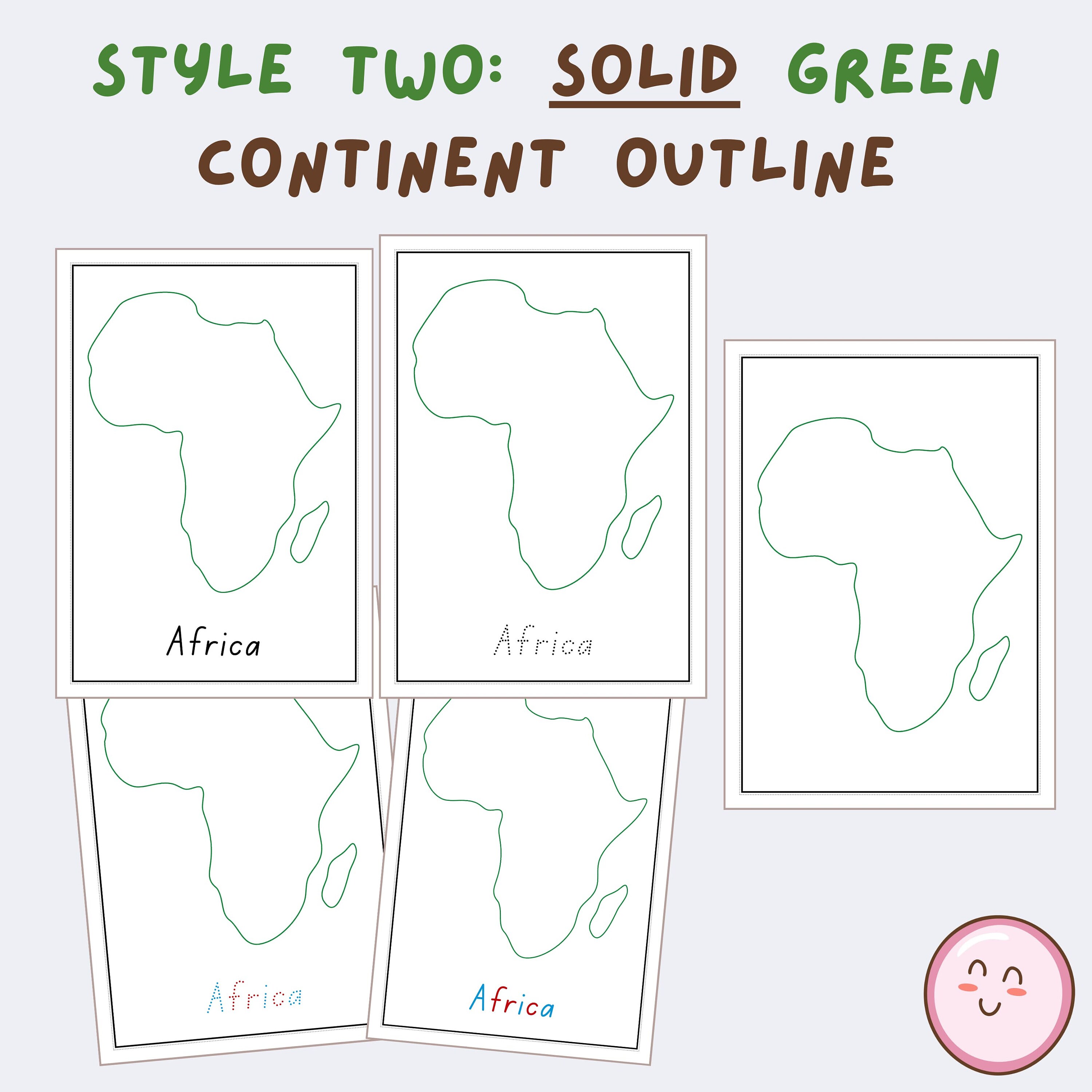 Africa Continent Tracing Worksheets, Montessori Preschool Geography ...