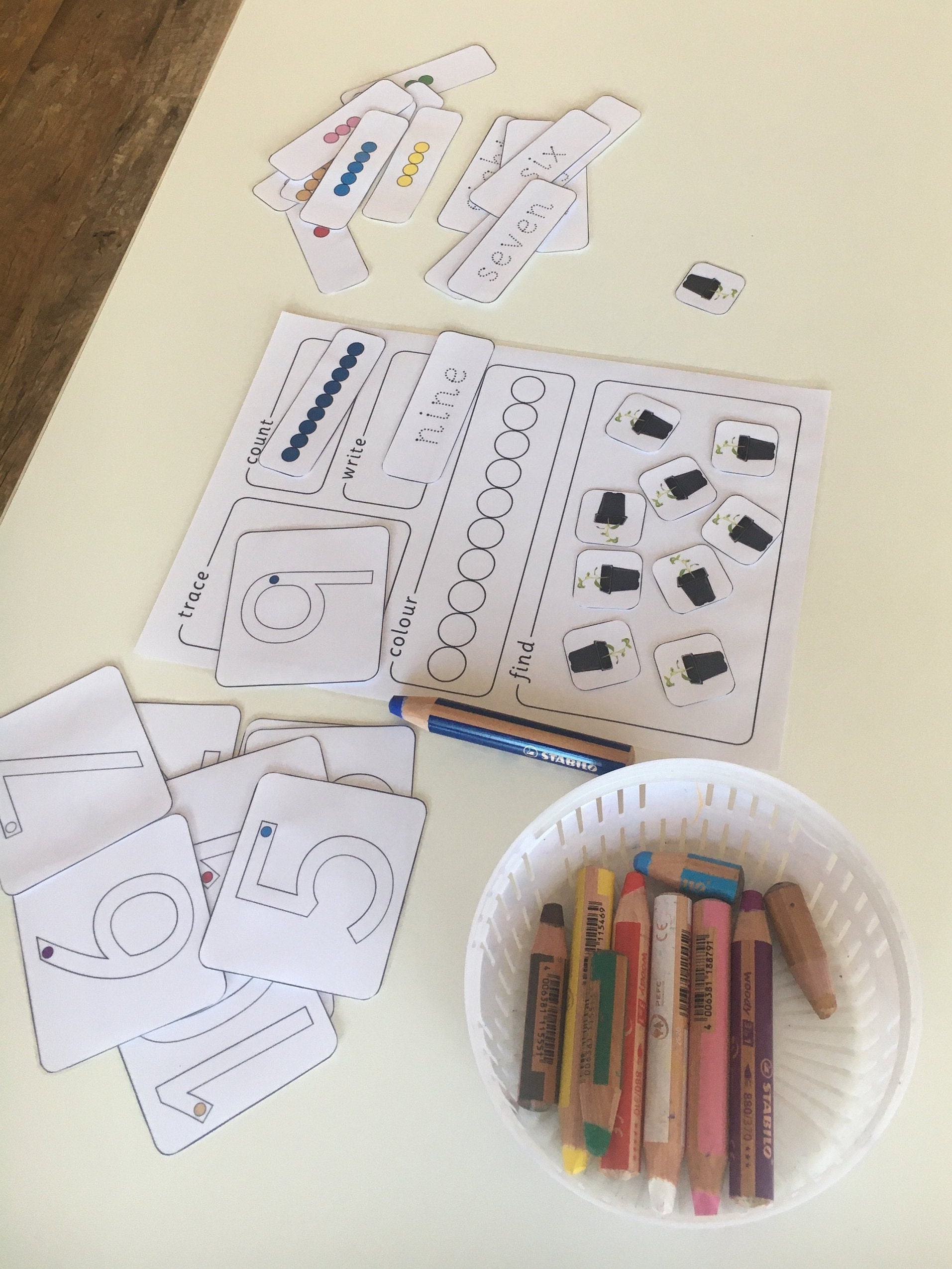 Montessori Short Colored Bead Stair Number Sense Printables, Montessori ...