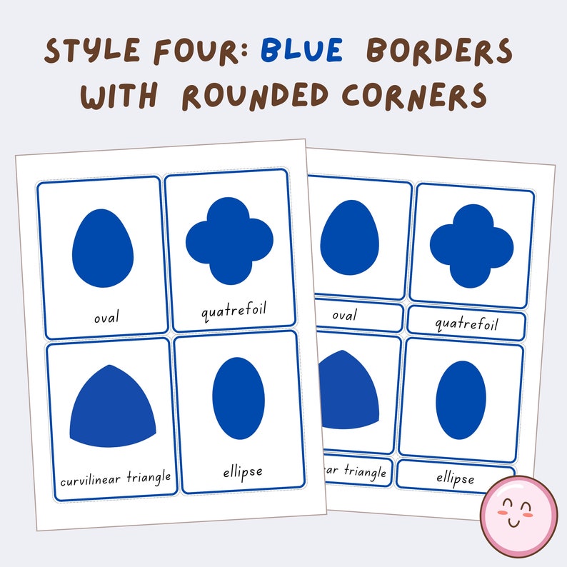 Montessori Metal Inset Shapes Three Part Cards, Shape Vocabulary ...