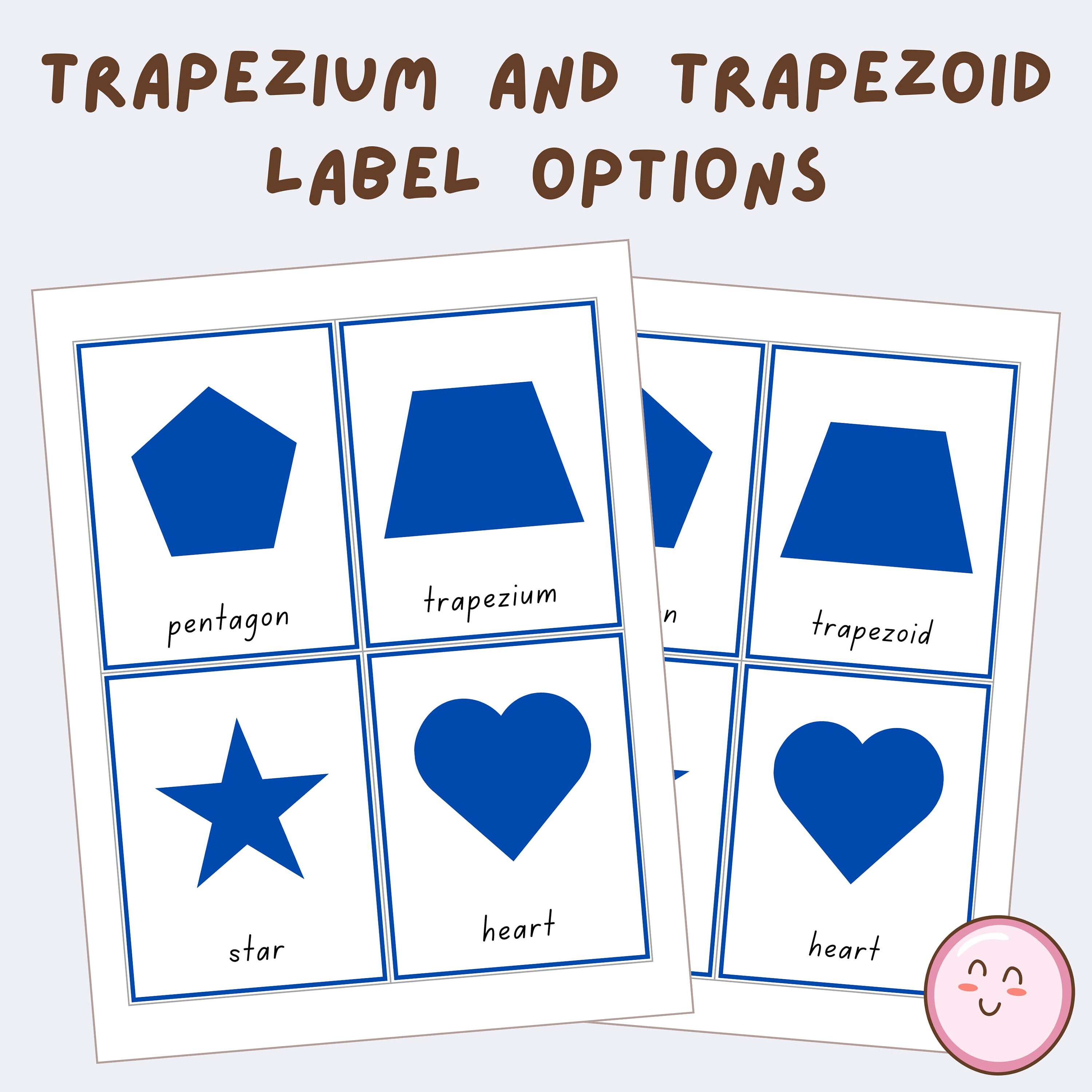 Montessori Metal Inset Shapes Three Part Cards, Shape Vocabulary ...