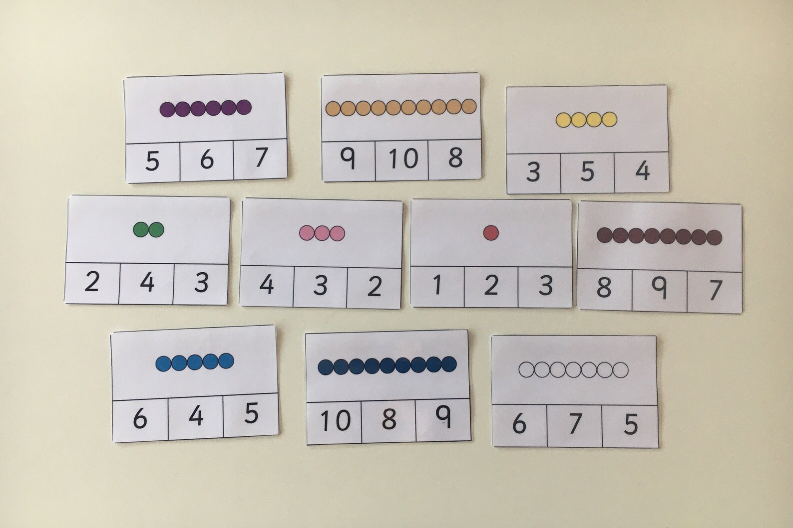 Montessori Short Colored Bead Stair Clip Card Printable, Montessori ...