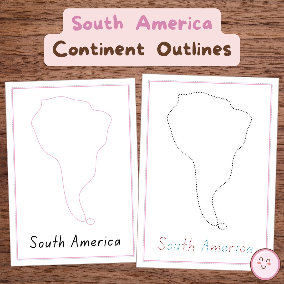 South America Continent Tracing Worksheets, Montessori Preschool ...