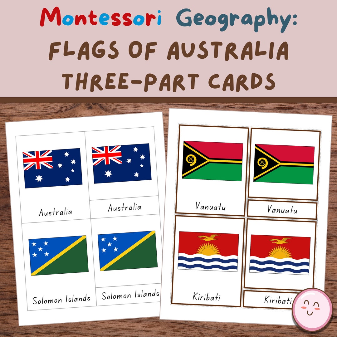 Flags of Australia / Oceania 3-part Cards, Countries of Australia ...