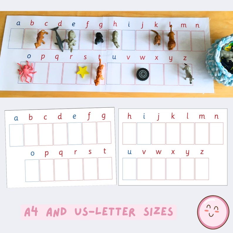 Printable Alphabet Mats, Print Font, Phonetic Objects to Alphabet Work ...