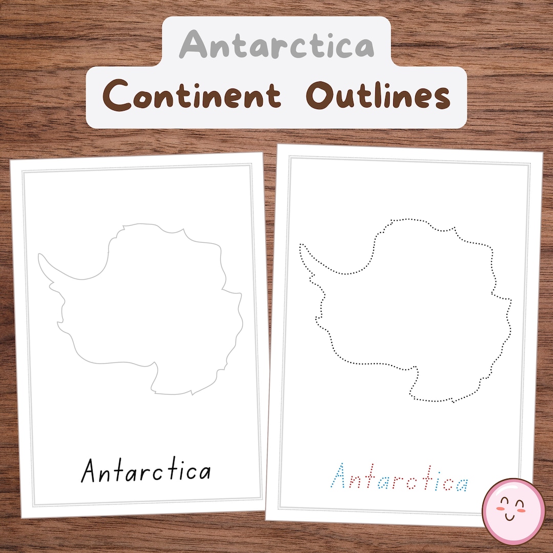 Antarctica Continent Tracing Worksheets, Montessori Preschool Geography ...