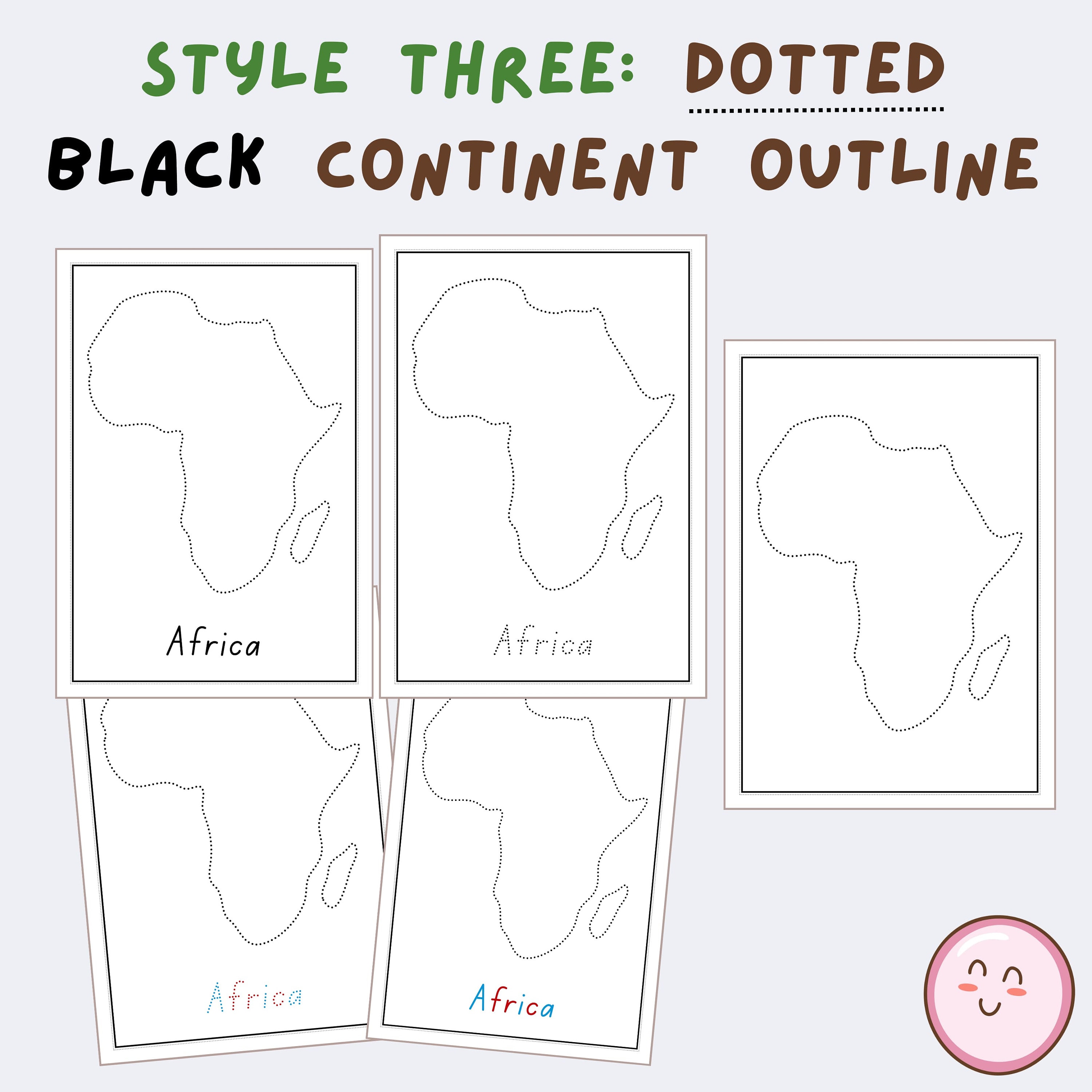 Africa Continent Tracing Worksheets, Montessori Preschool Geography ...