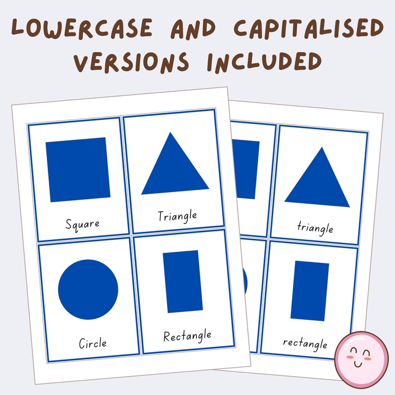 Montessori Metal Inset Shapes Three Part Cards, Shape Vocabulary ...