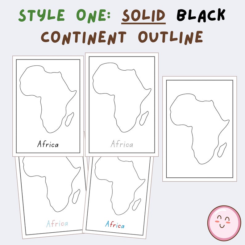 Africa Continent Tracing Worksheets, Montessori Preschool Geography ...