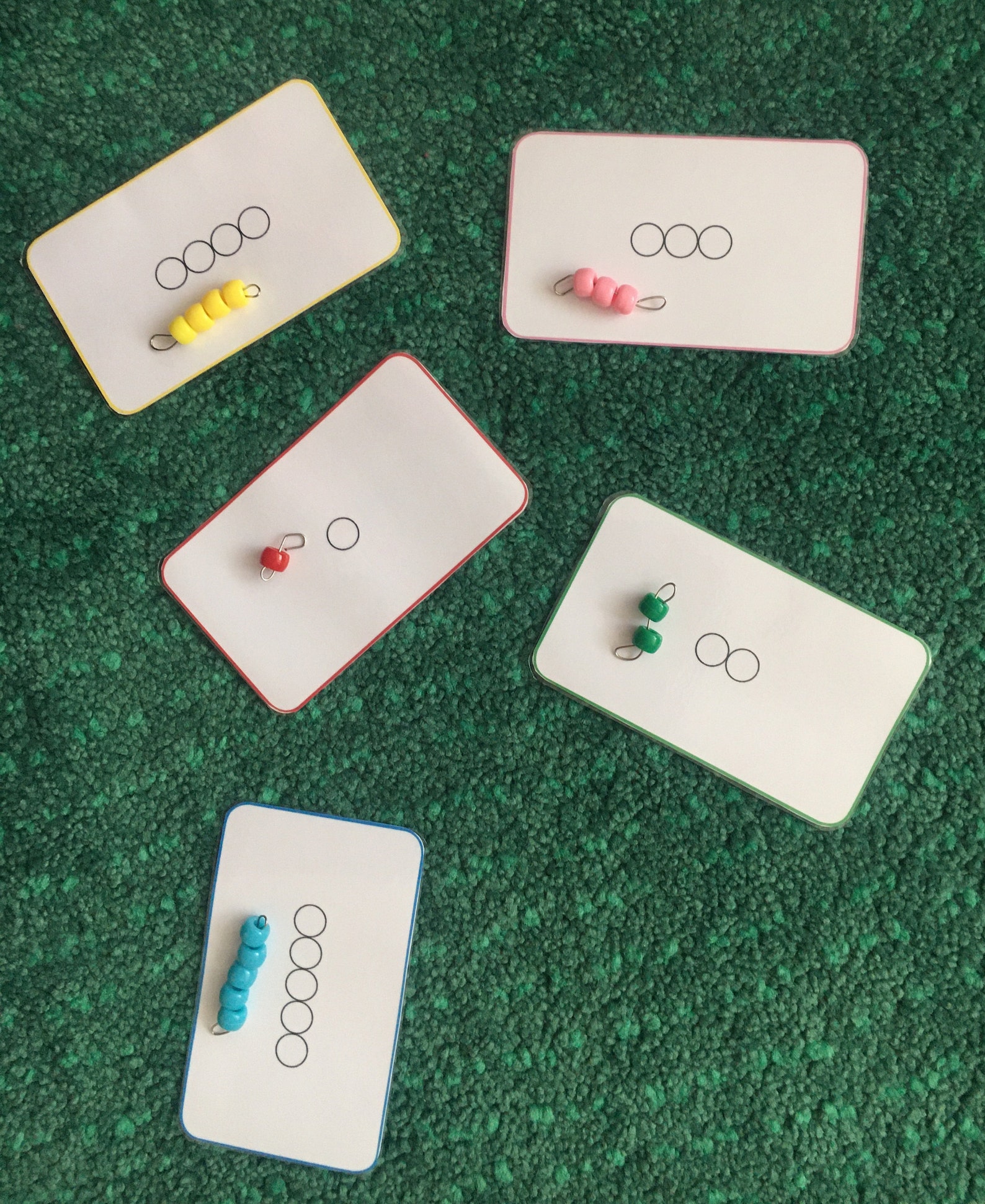 Montessori Short Colored Bead Stair Control Cards, Control Chart, 3 ...