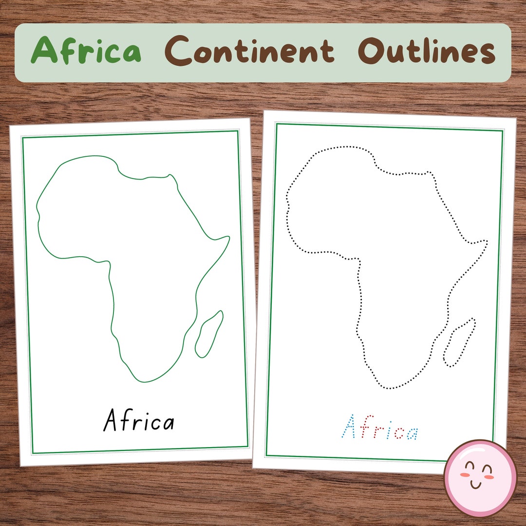 Africa Continent Tracing Worksheets, Montessori Preschool Geography ...
