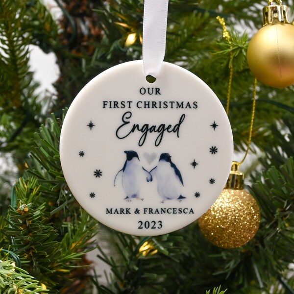 Engagement Christmas Ornament - Etsy