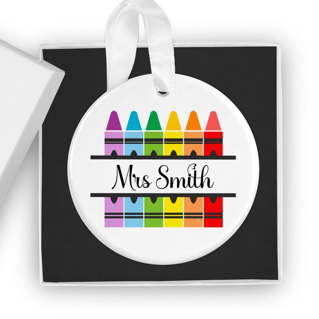 Personalised Crayon Teacher Christmas Ornament - Personalised Teacher ...
