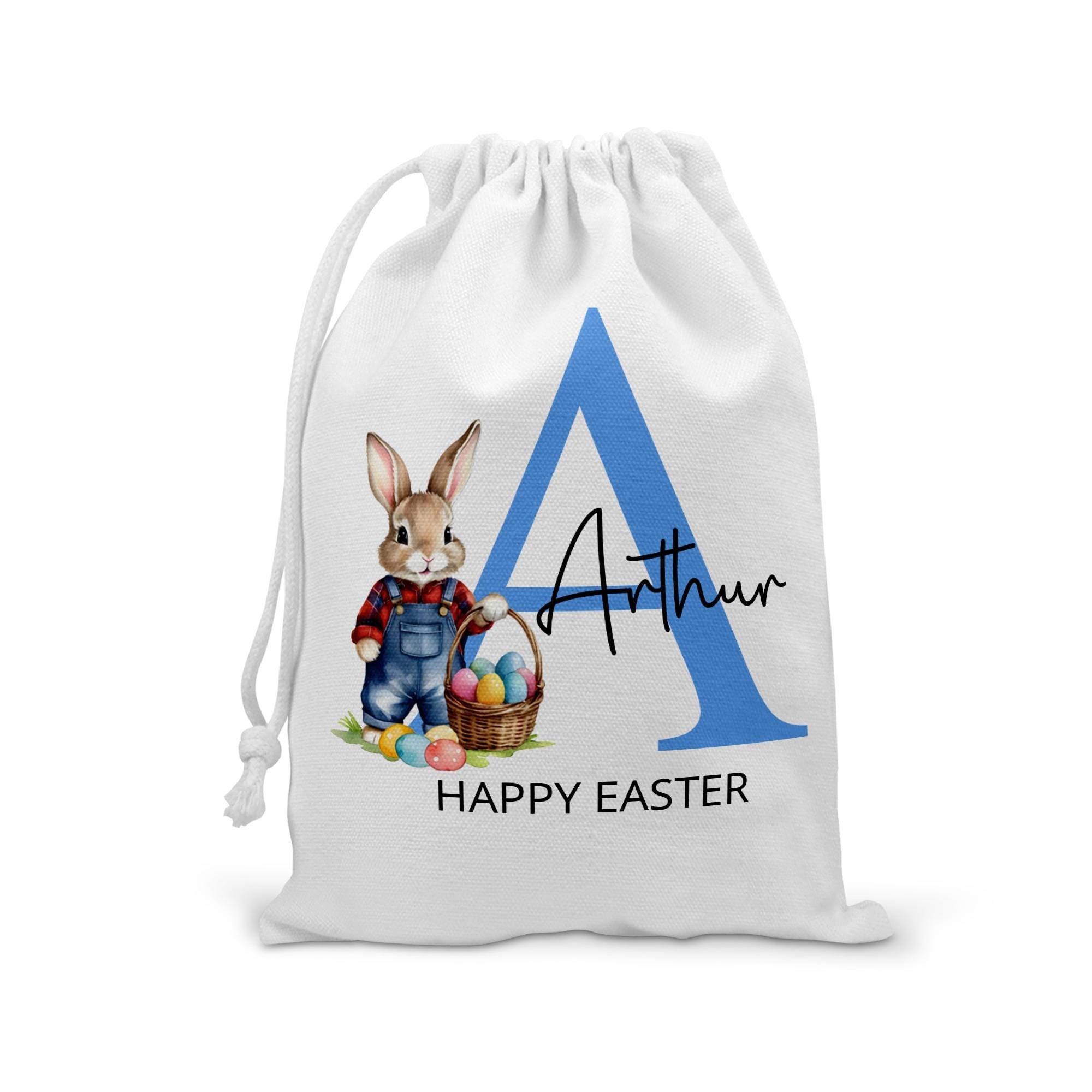 Personalised Initial Easter Bag, Custom Easter Gift, Easter Egg Sack ...