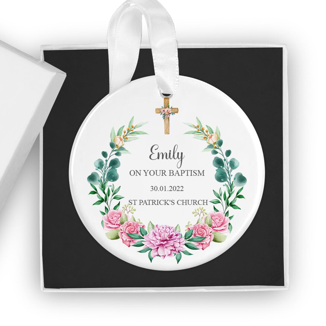 Personalised Christening Ornament, Custom Christening Gift, Baptism ...