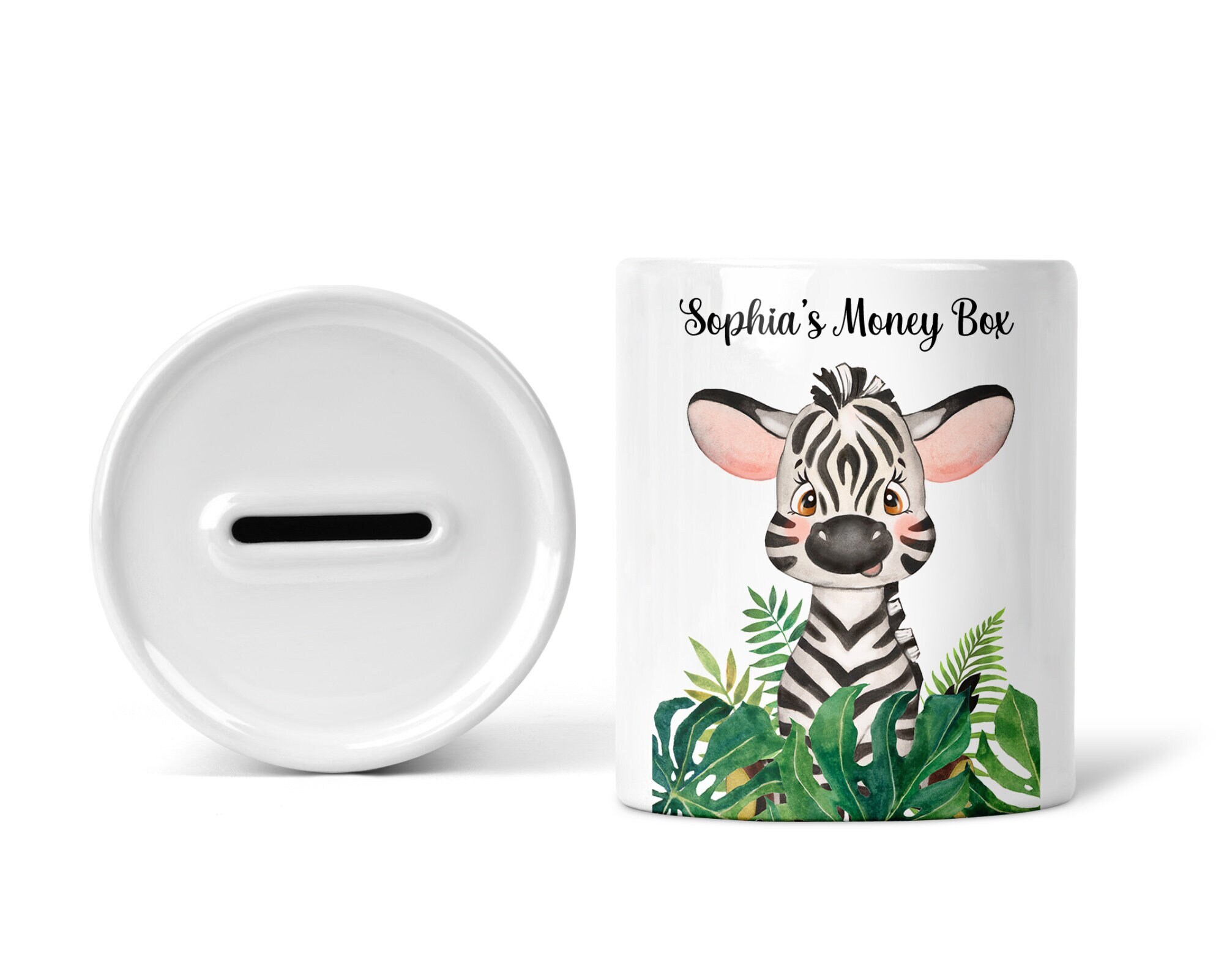Personalised Children's Zebra Money Box Ceramic Money - Etsy UK