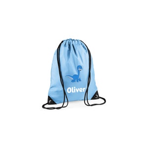 Personalised Dinosaur Drawstring Bag for Kids - Custom PE Kit / Gym ...
