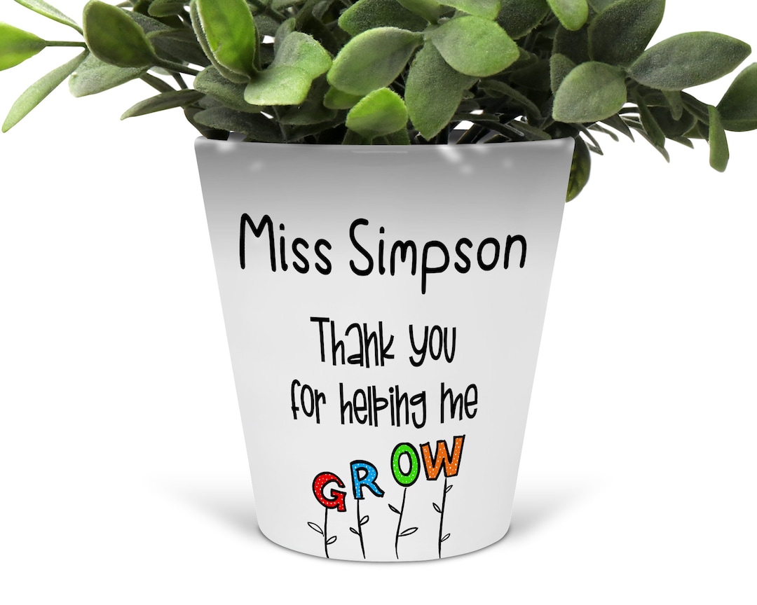 Personalised Teacher Flower Pot, Custom Teacher Gift Plant Pot, Planter ...