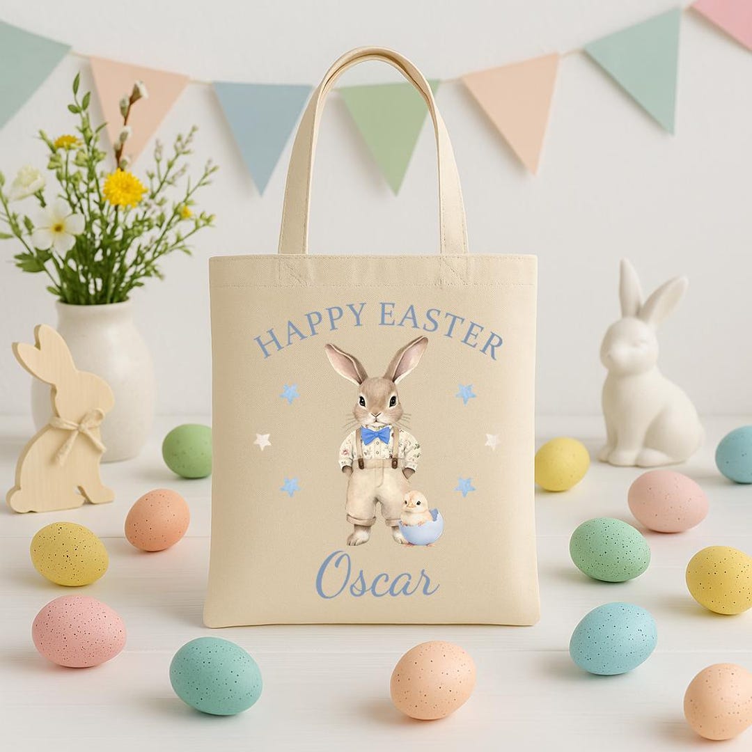 Personalised Easter Tote Bag, Custom Easter Gift, Easter Egg Sack ...