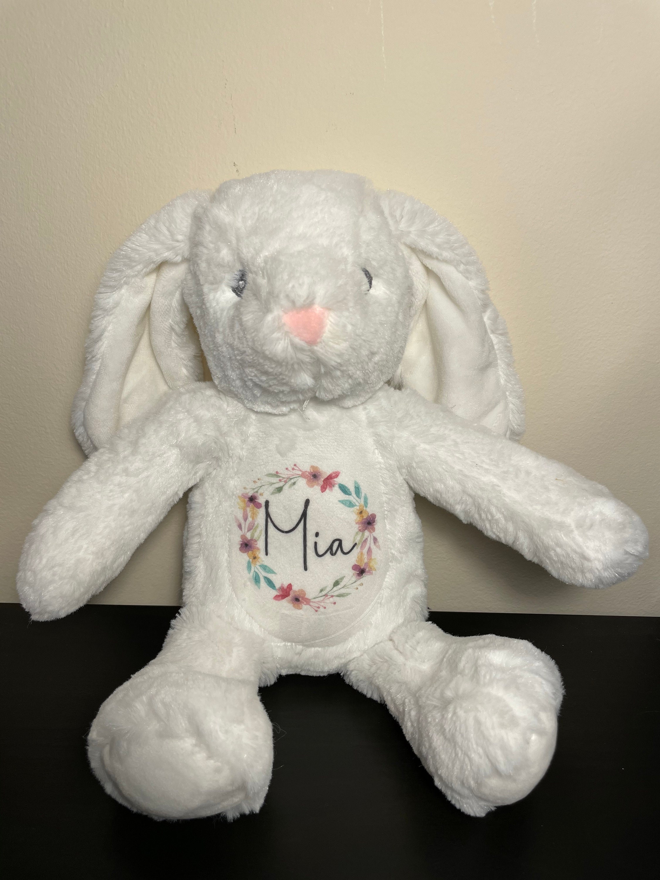 Personalised Bunny Rabbit, Customised Plush Soft Toy, New Baby Gift ...
