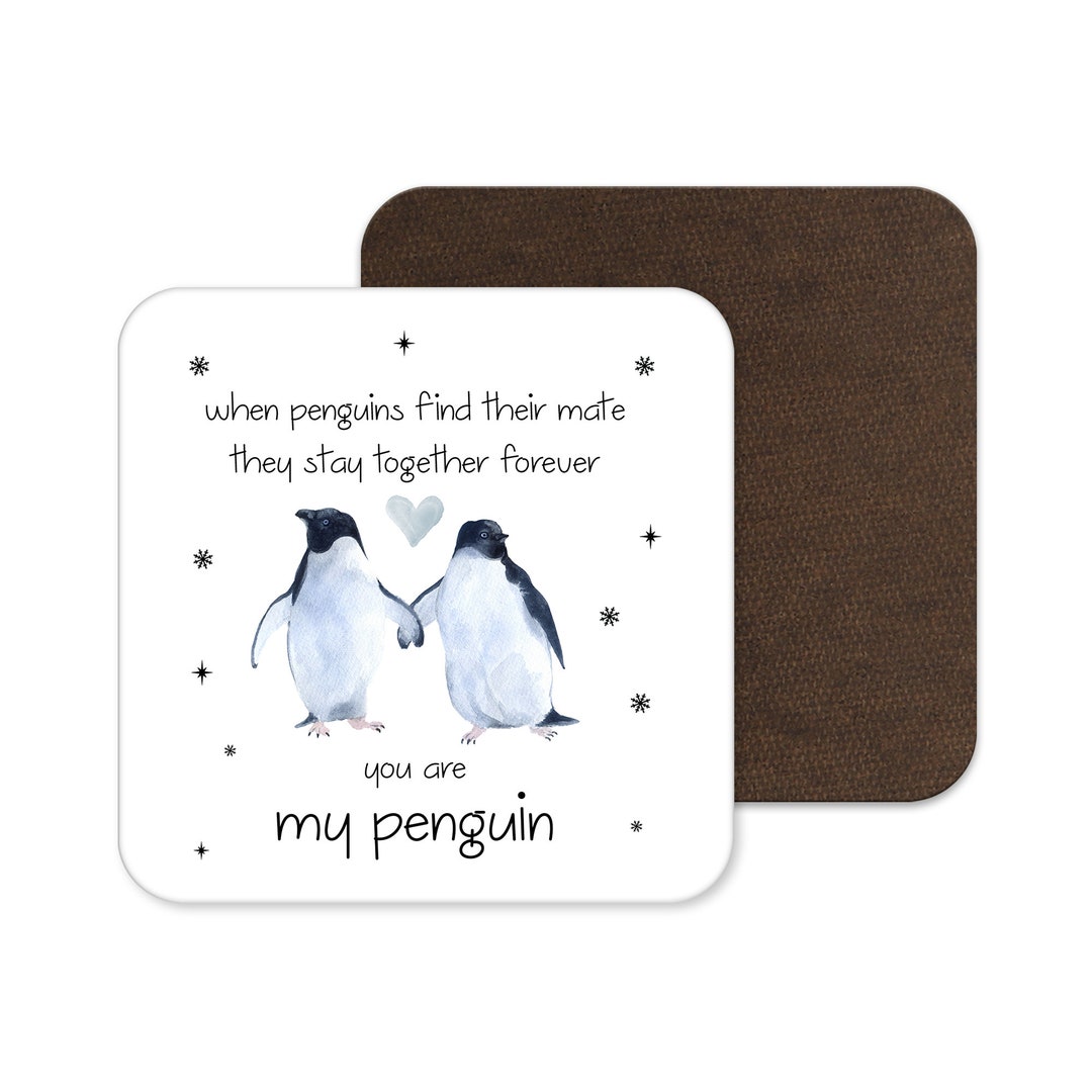 Penguin Coaster, Penguin Gift, Coaster, Valentines Gift, Birthday Gift ...