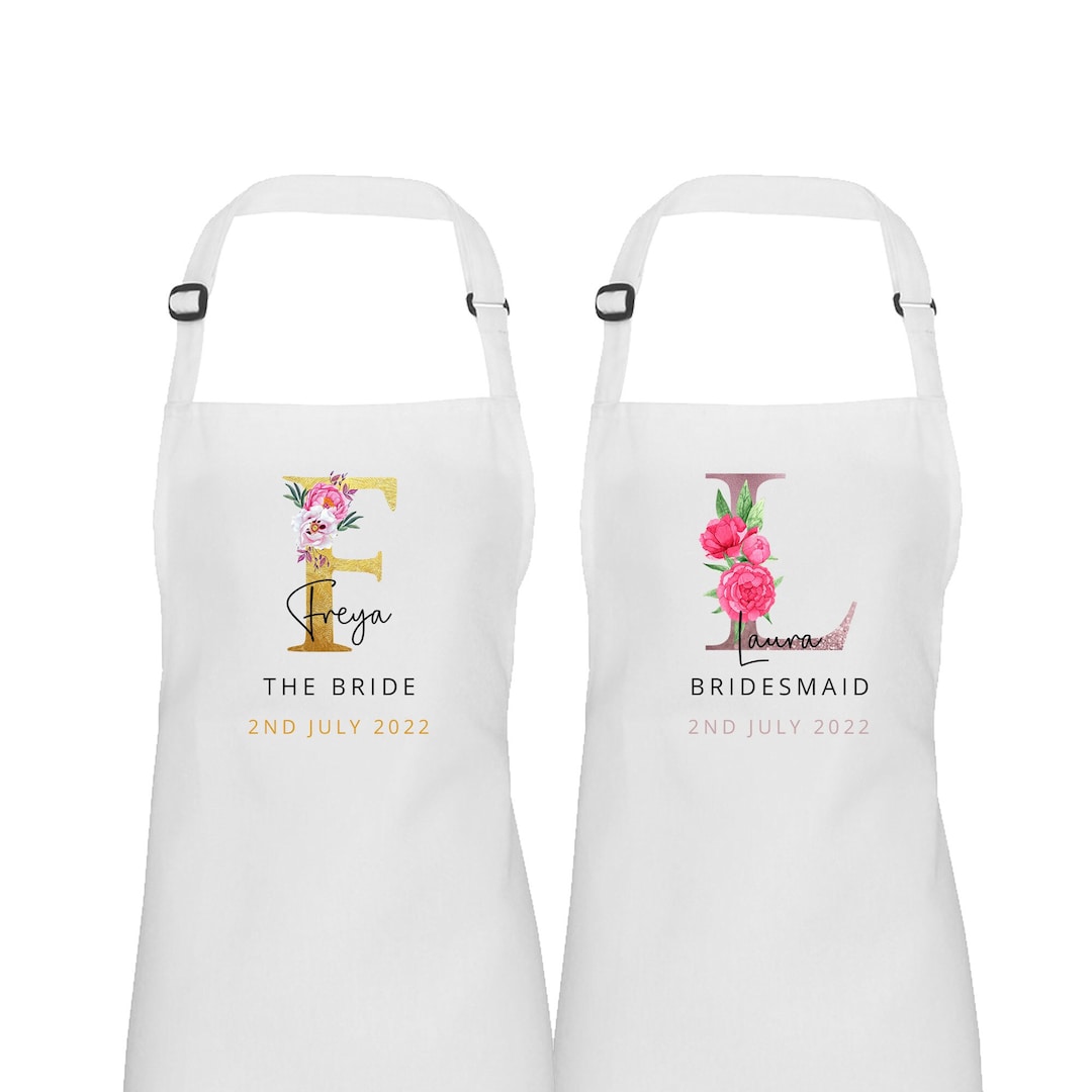 Personalised Wedding Apron, Bride to Be, Bridesmaid Apron, Bride Apron ...
